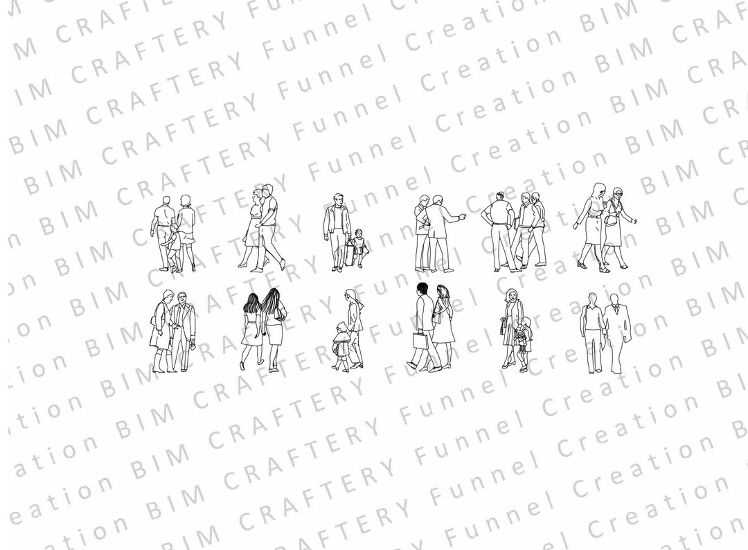 12 Revit 2D Human Figures - Detail Items for Sections & Elevations ...