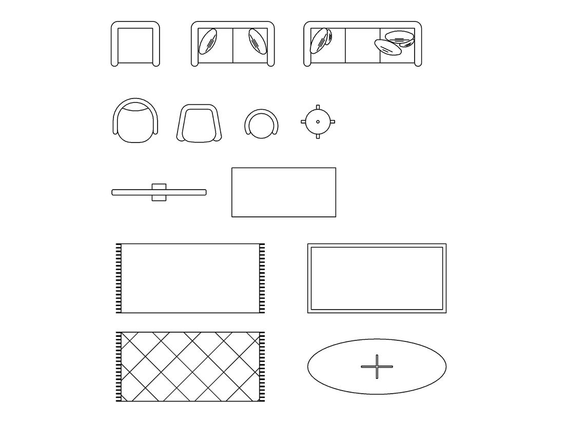 2D Furniture Revit Floor Plan | Parametric Families | 2D Revit ...