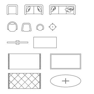 2D Furniture Revit Floor Plan | Parametric Families | 2D Revit ...