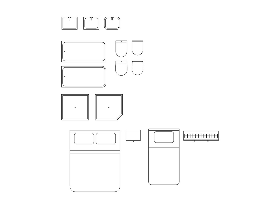 2D Furniture Revit Floor Plan | Parametric Families | 2D Revit ...