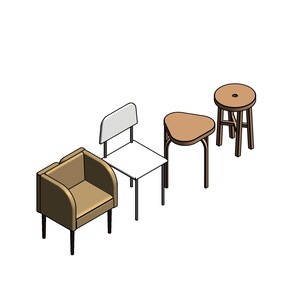 Revit Armchair - Chair - Stool Family Set - Digital Download - Revit ...