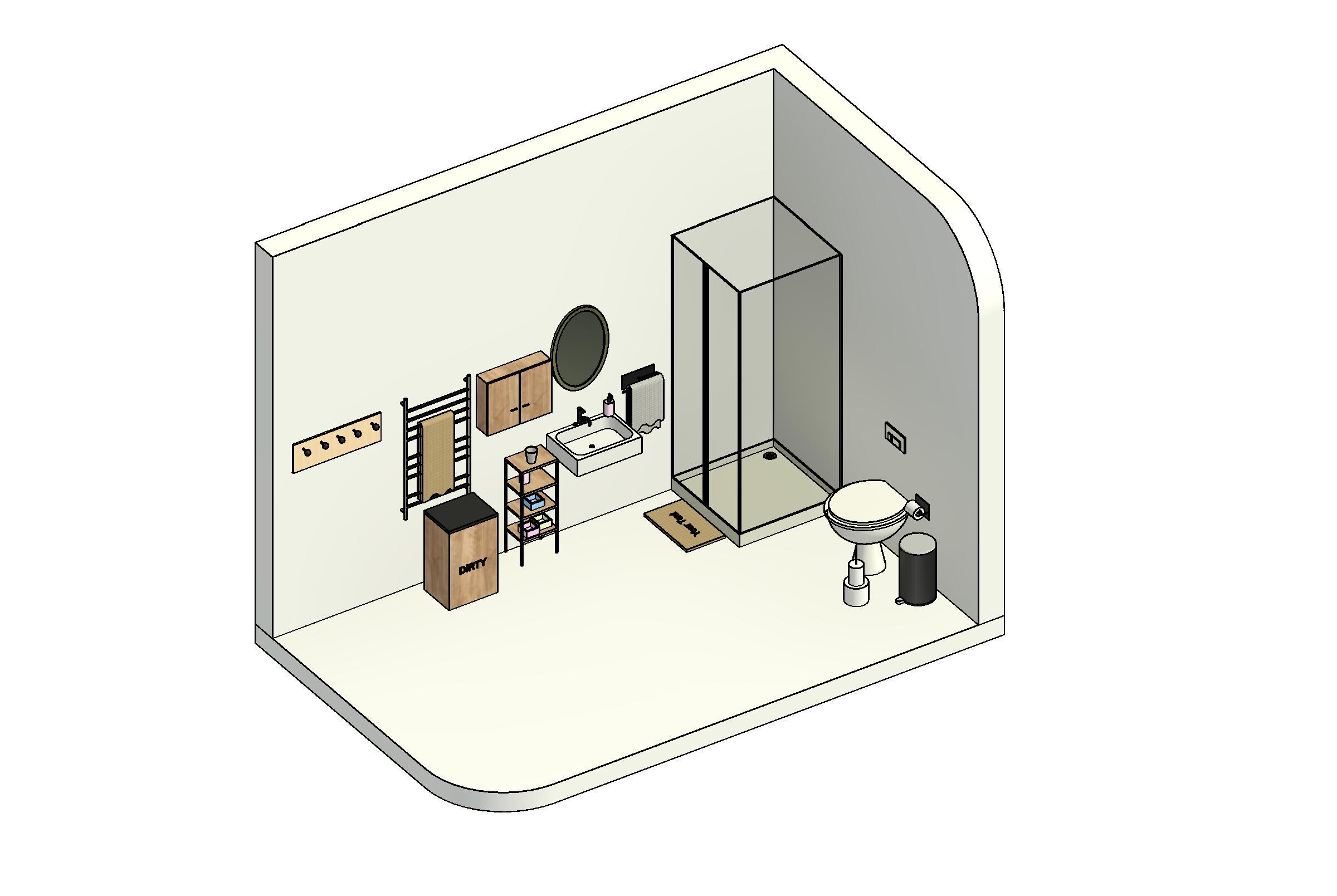 3D Bathroom Furniture Revit Objects | Including Parametric Families ...