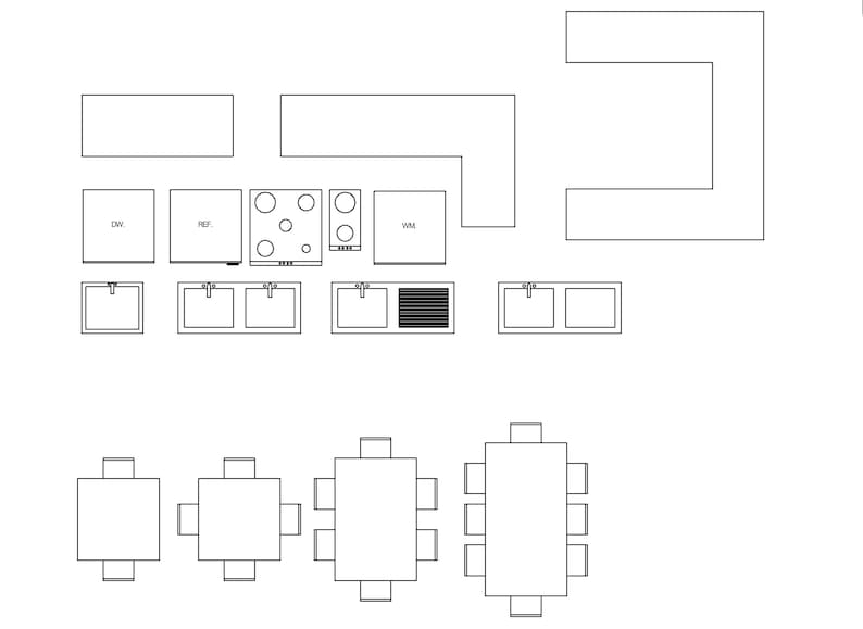 2D Furniture Revit Floor Plan | Parametric Families | 2D Revit ...
