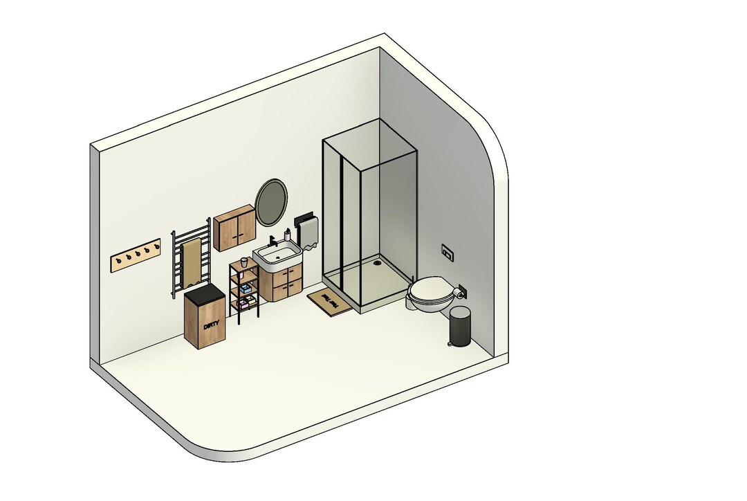 3D Bathroom Furniture Revit Objects | Including Parametric Families ...