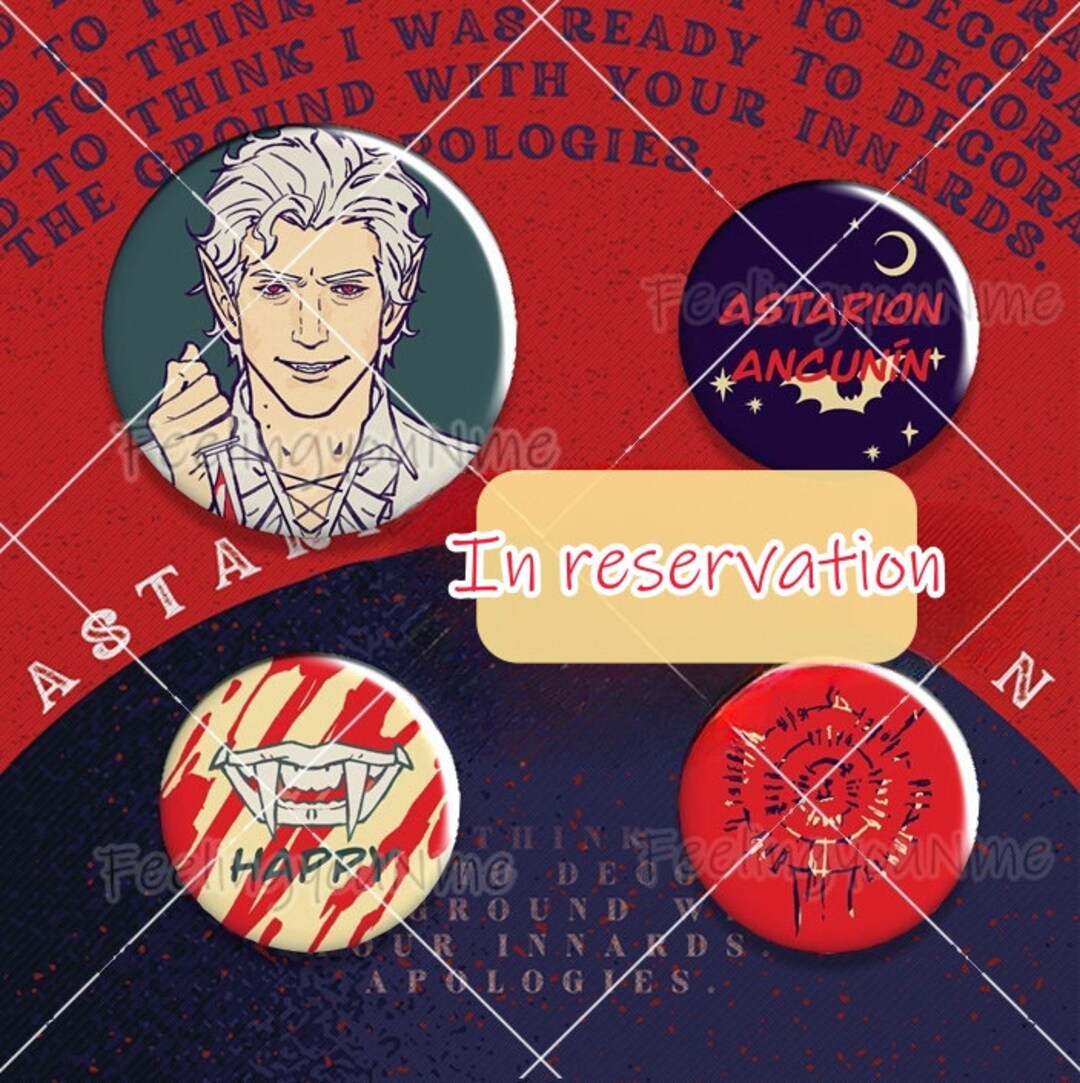 Baldur's Gate 3: Astarion,gale,halsin, 4 Mini Badge Set,fandom Charm ...