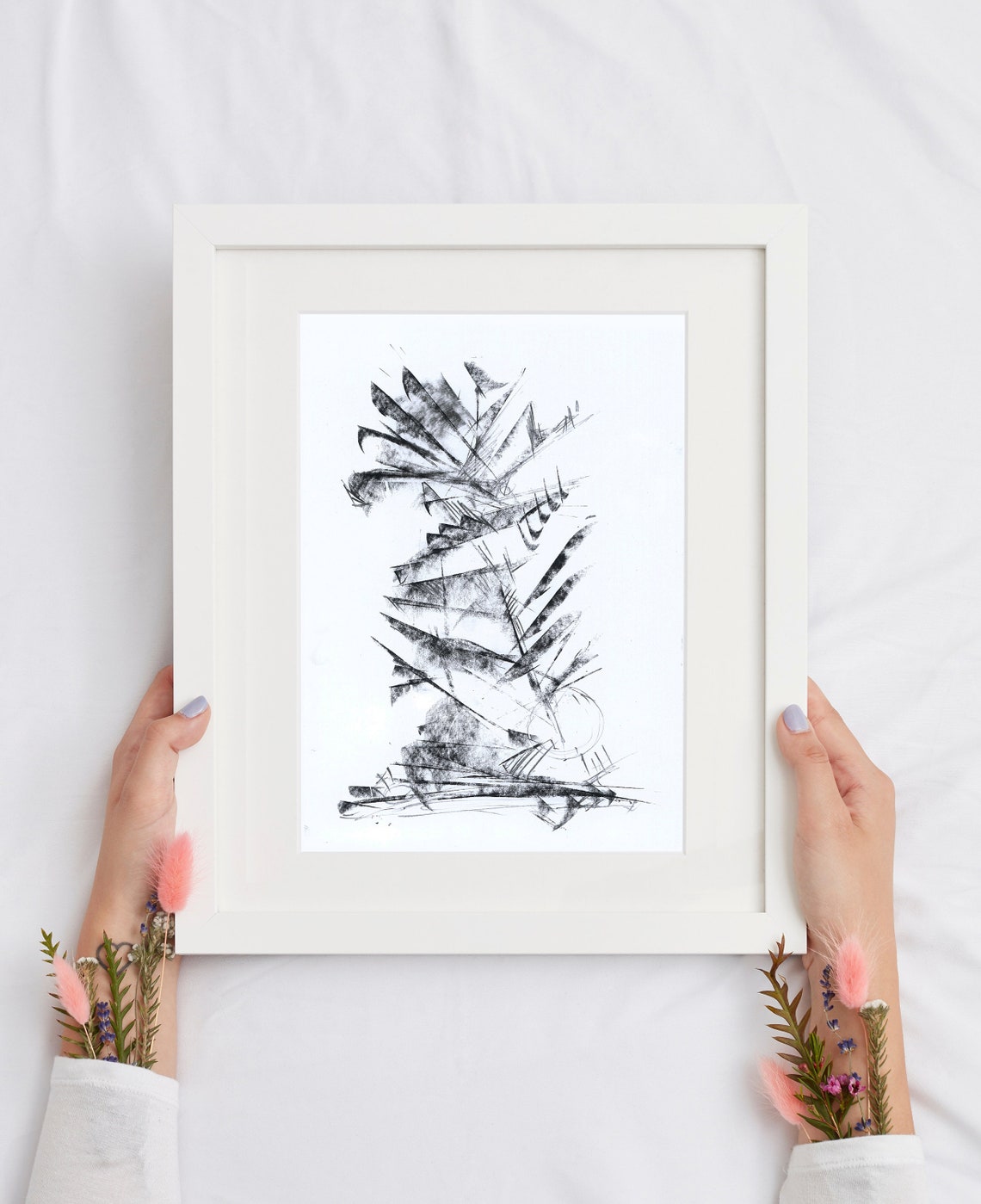 Original Abstract Charcoal Drawing Gallery Wall Art - Etsy