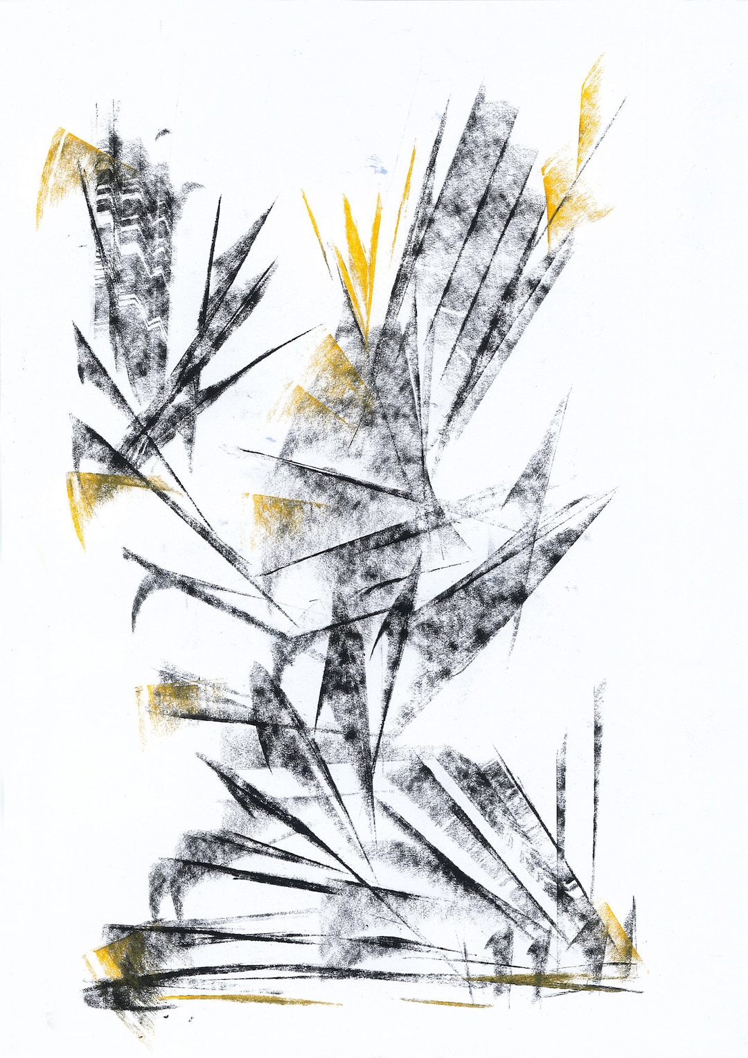 Original Abstract Charcoal Drawing Gallery Wall Art Monochrome Drawing ...