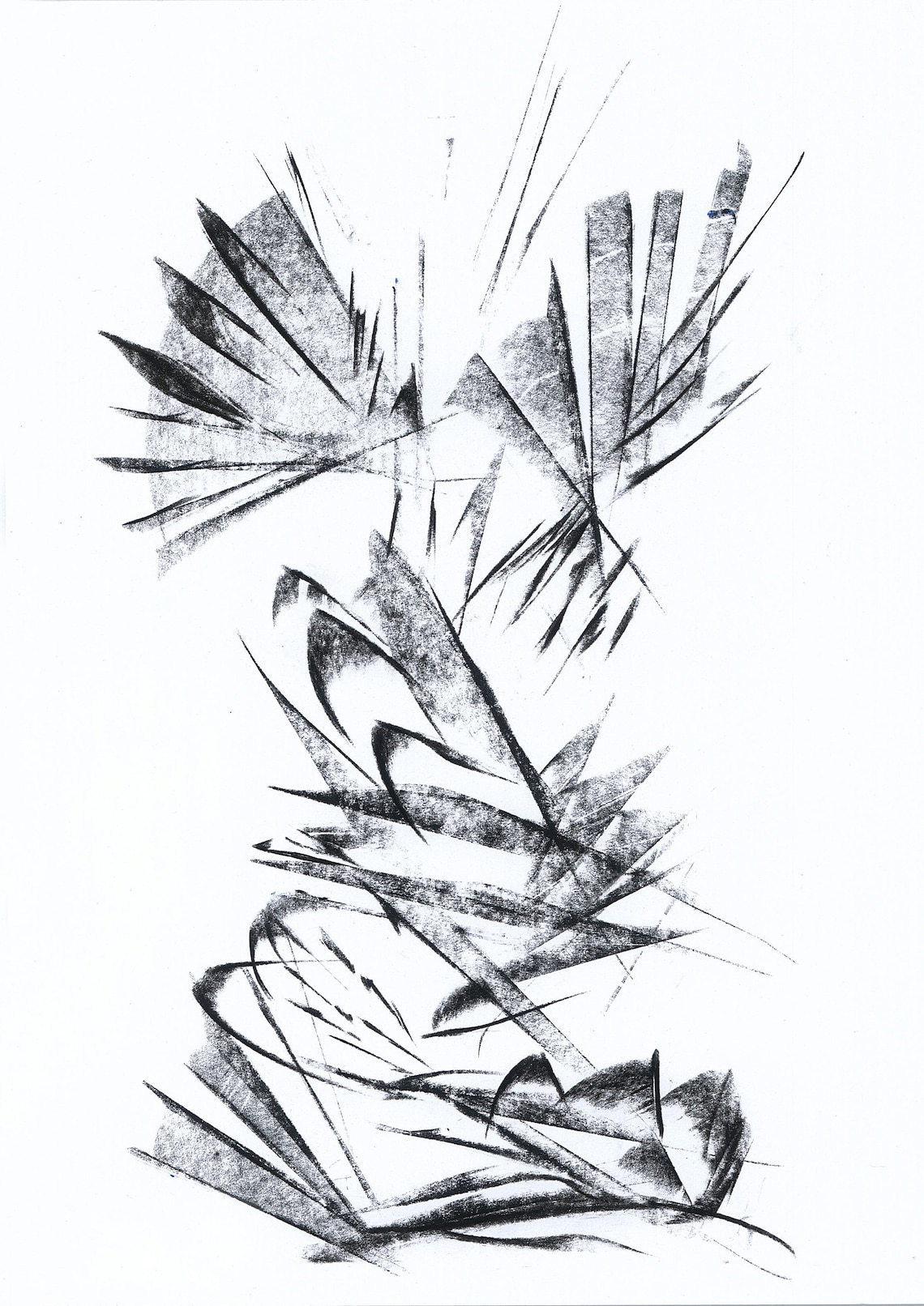 Original Abstract Charcoal Drawing Gallery Wall Art Monochrome Drawing ...