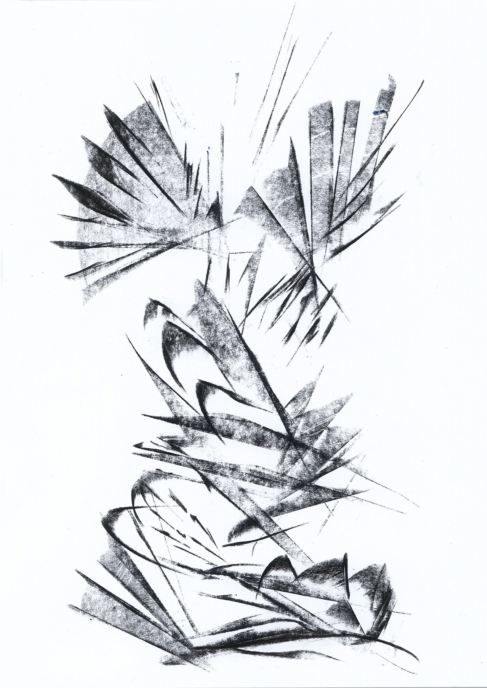 Original Abstract Charcoal Drawing Gallery Wall Art Monochrome Drawing ...