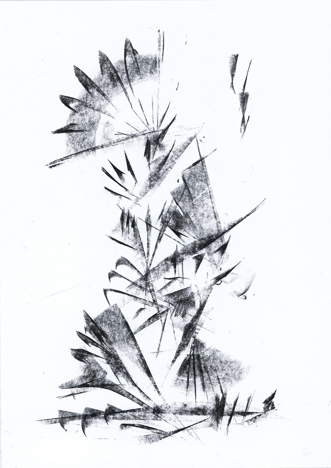 Original Abstract Charcoal Drawing Gallery Wall Art Monochrome Drawing ...