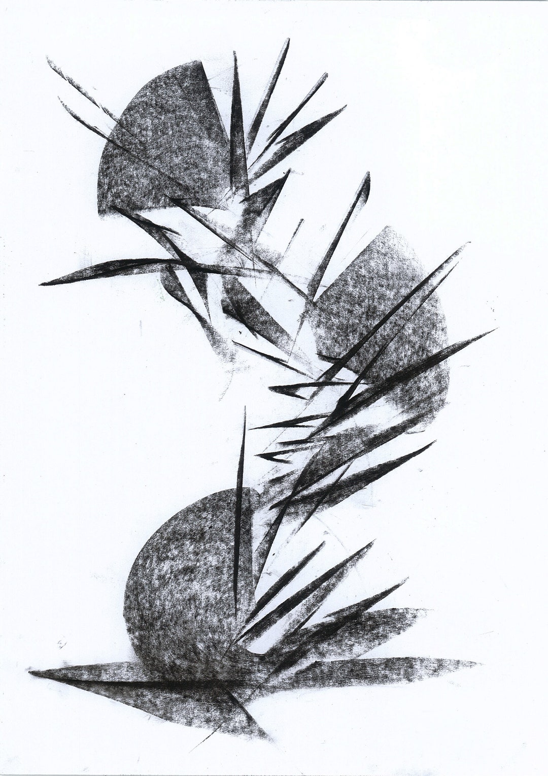 Original Abstract Charcoal Drawing | Gallery Wall Art | Monochrome ...