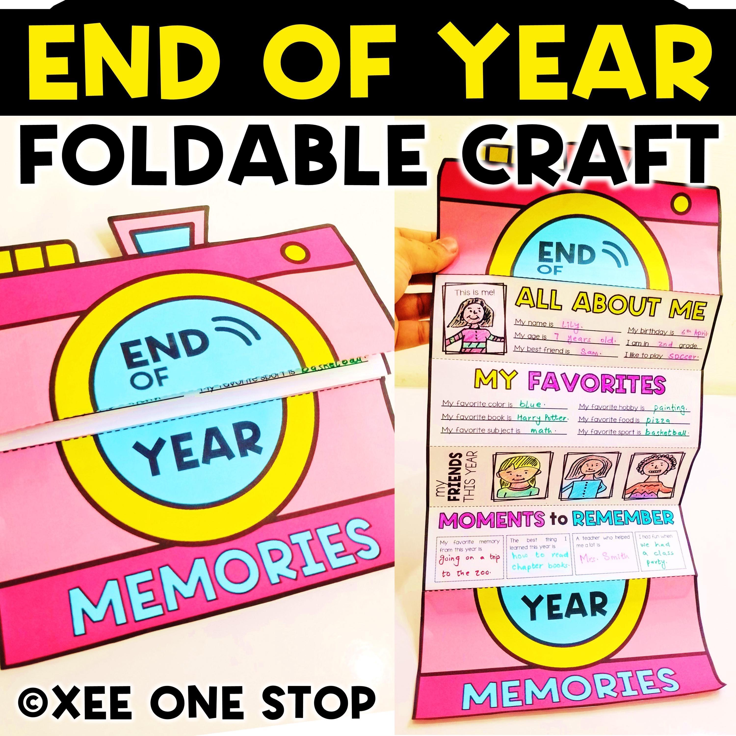 Memory Book Foldable Craft End of the Year Activities Kindergarten 1st ...