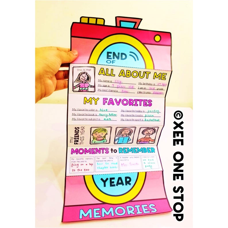 Memory Book Foldable Craft End of the Year Activities Kindergarten 1st ...