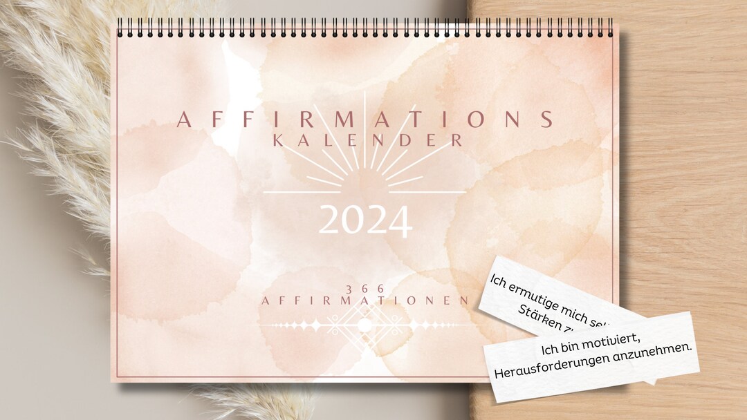 Affirmation Calendar 23/24 Including 366 Affirmations in German Monthly ...
