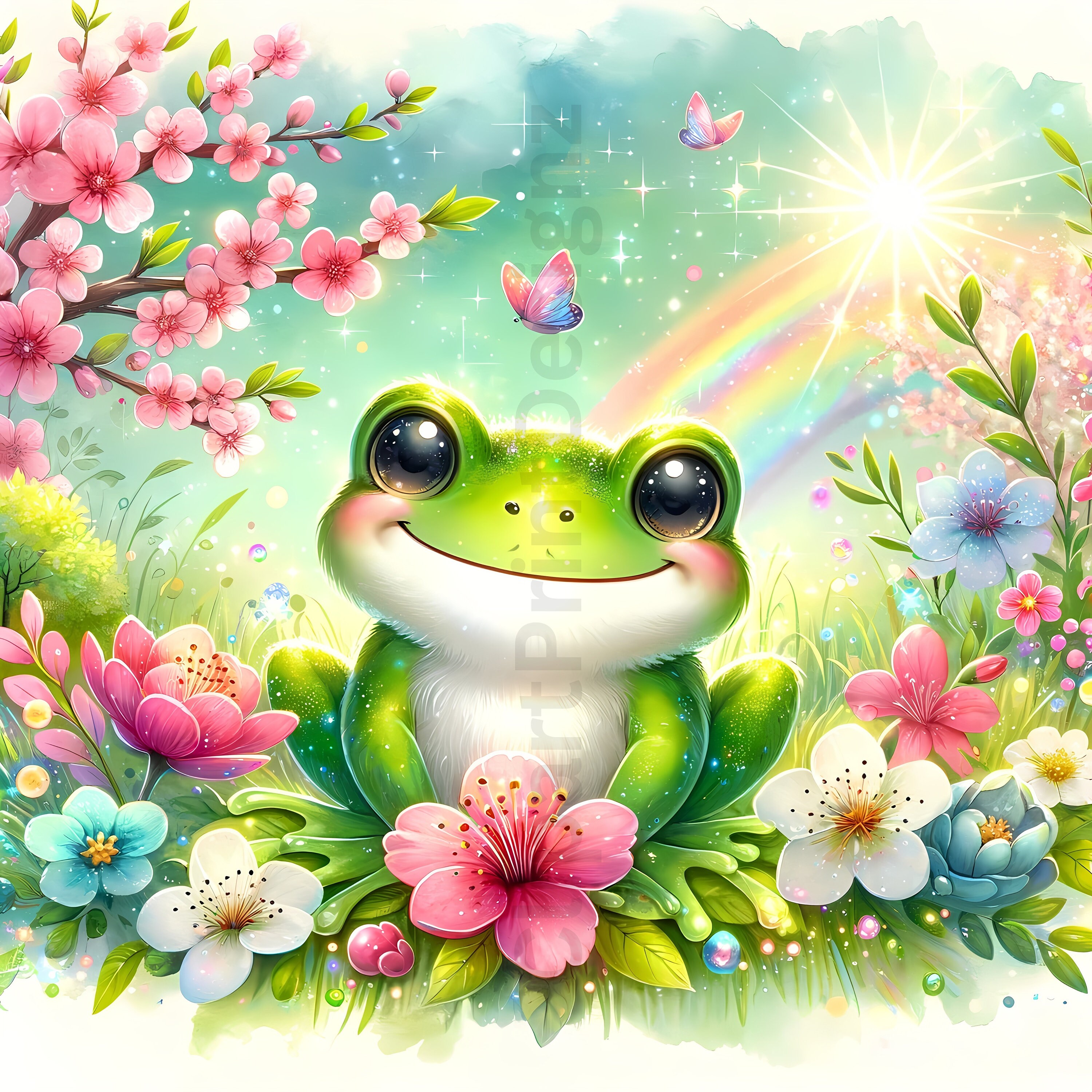Cute Spring Frogs Clipart Bundle, Watercolor Clip Art Images, 20 High ...