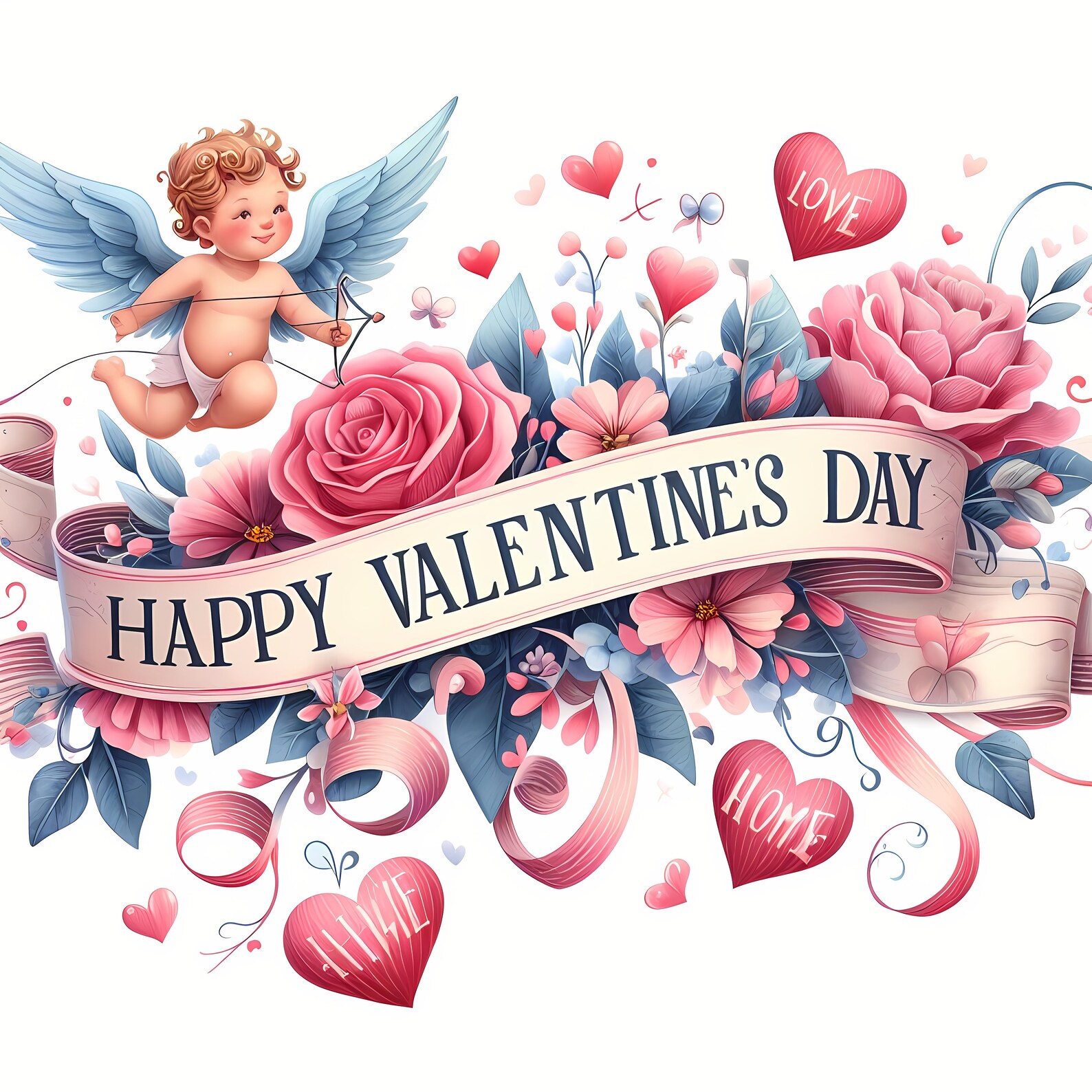 Happy Valentines Day Clipart Bundle, Watercolor Clip Art, 15 High ...
