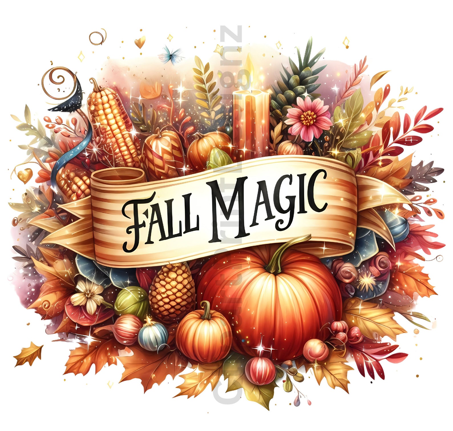 Fall Banners Clipart Bundle, Watercolor Autumn Clip Art Images, High ...