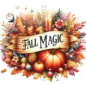 Fall Banners Clipart Bundle, Watercolor Autumn Clip Art Images, High ...