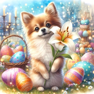 Cute Easter Dogs Clipart Bundle, Watercolor Clip Art Images, 20 High ...