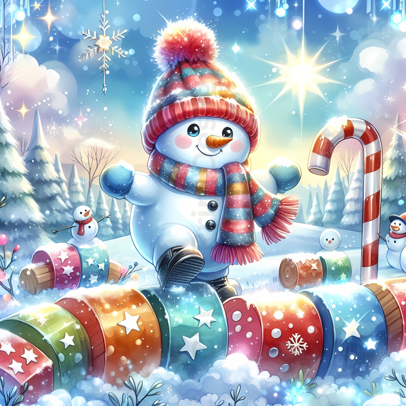 Cute Winter Snowman Clipart Bundle, Watercolor Clip Art Images, 20 High ...