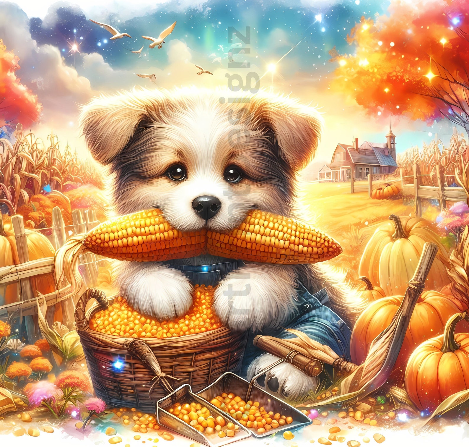 Happy Thanksgiving Animals Clipart Bundle, Watercolor Animal Clip Art ...
