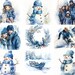Cozy Winter Clipart Bundle, Blue Winter, Cute Watercolor Christmas ...