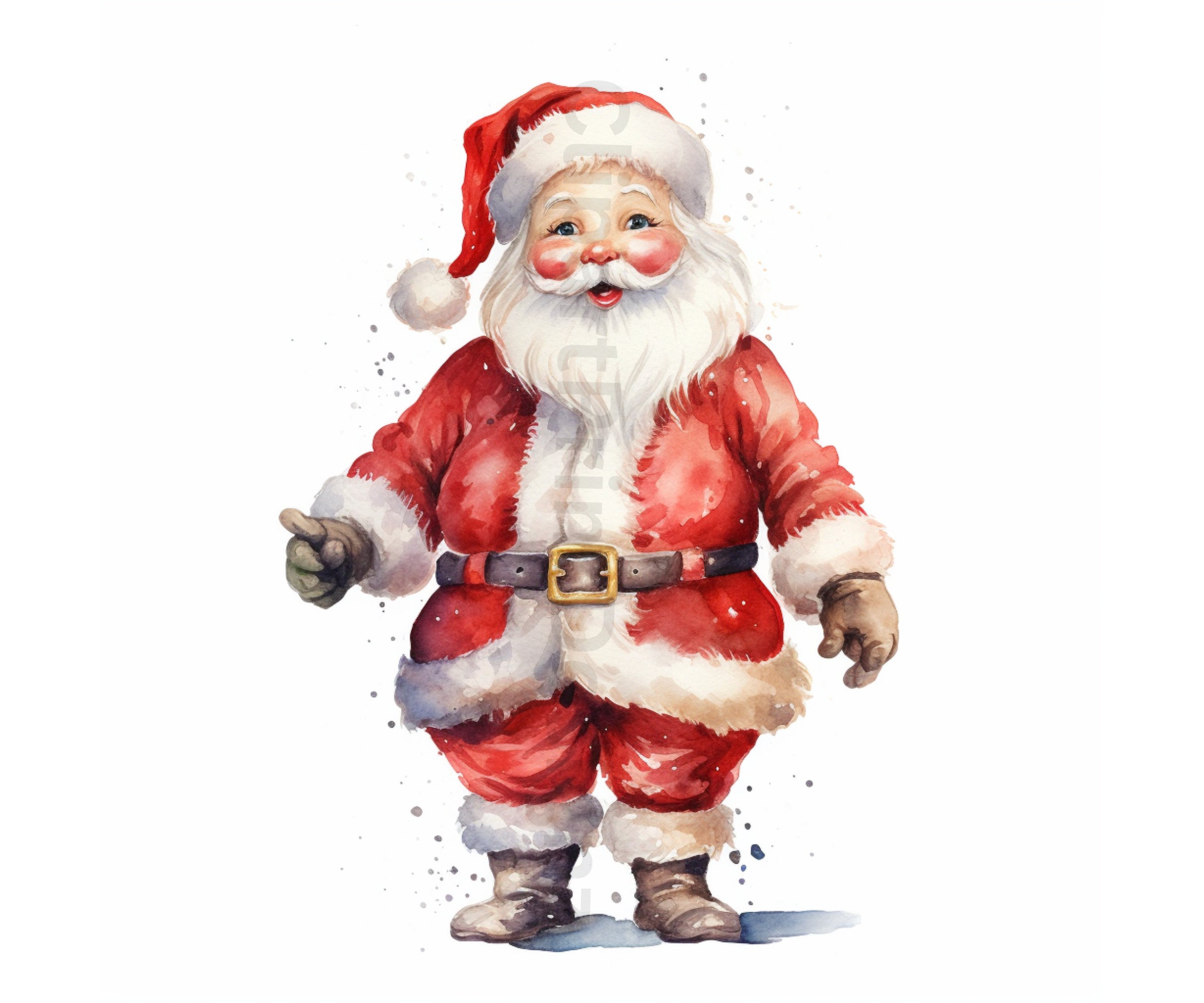 10 Cute Scandi Watercolor Christmas Santa Claus, High Quality Clipart ...