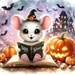 Cute Halloween Mouse Clipart Bundle, Watercolor Mice Clip Art Images ...