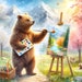 Cute Spring Bears Clipart Bundle, Watercolor Clip Art Images, High ...