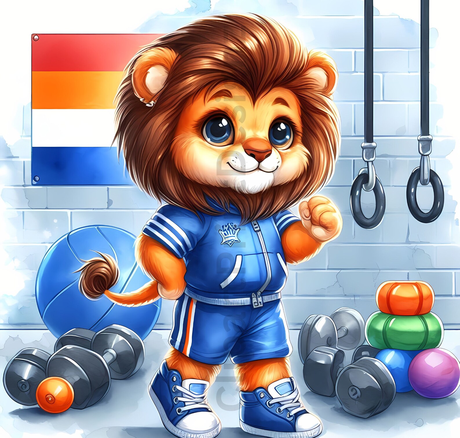 Cute Back to School Lions Clipart Bundle, Watercolor Lion Clip Art ...