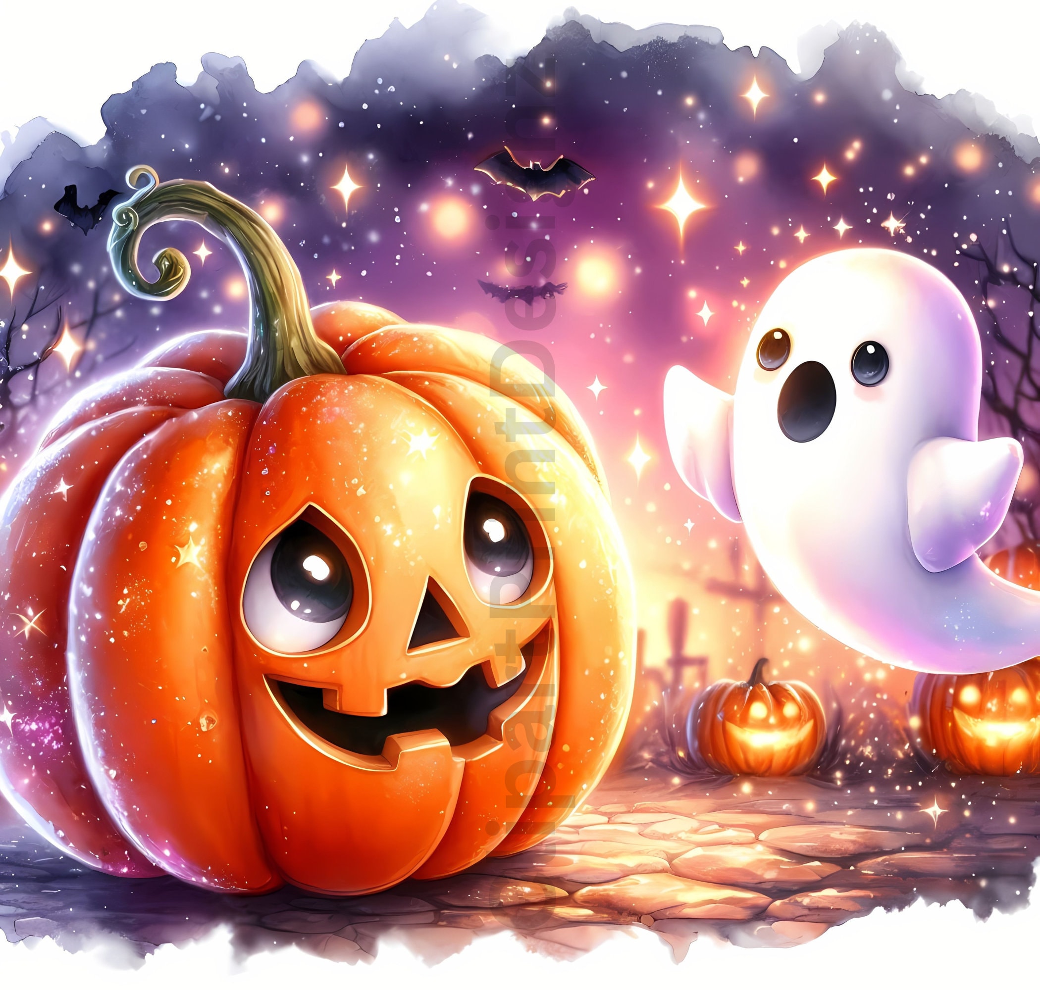Cute Halloween Pumpkins Clipart Bundle, Watercolor Pumpkin Clip Art ...