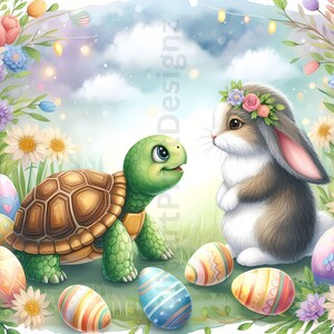 Cute Easter Turtles Clipart, Funny Watercolor Animal Images, High ...