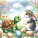 Cute Easter Turtles Clipart, Funny Watercolor Animal Images, High ...