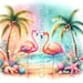 Cute Summer Flamingos Clipart Bundle, Watercolor Flamingo Clip Art ...