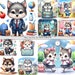 Cute Back to School Wolves Clipart Bundle, Watercolor Wolf Clip Art ...