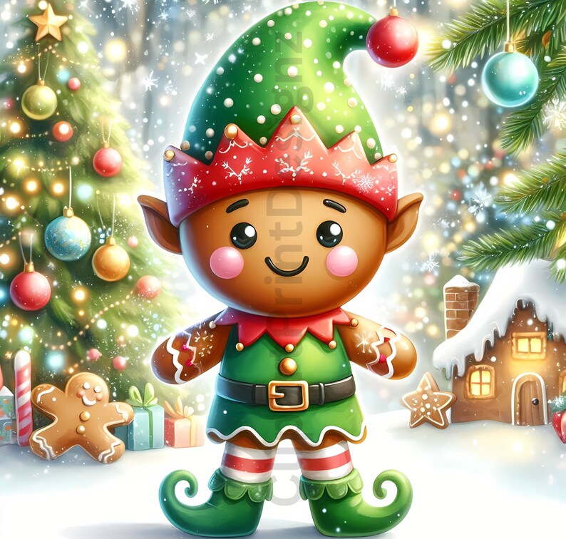 Cute Christmas Gingerbread Man Clipart Bundle, Xmas Men Clip Art Images ...