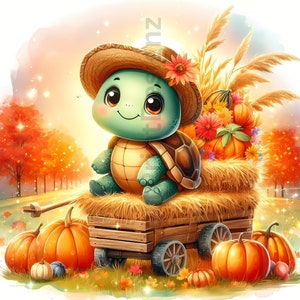 Cute Fall Animals Clipart Bundle, Watercolor Animal Clip Art Images ...