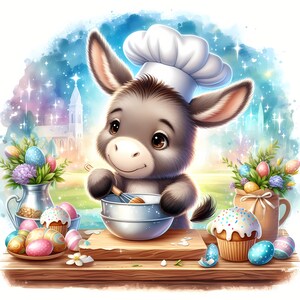 Cute Easter Donkeys Clipart Bundle, Watercolor Clip Art Images, 20 High ...