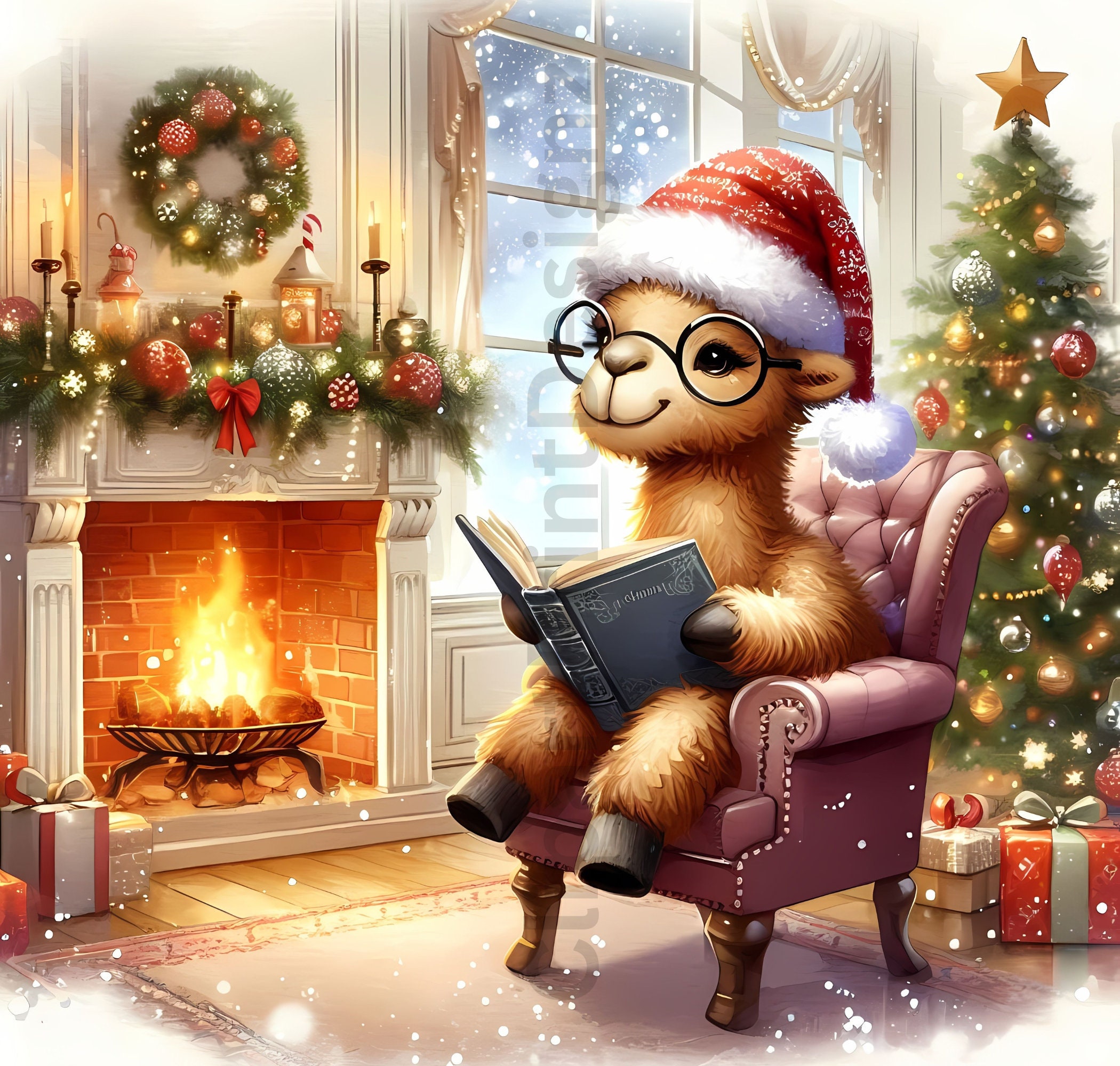 Cute Christmas Camels Clipart Bundle, Xmas Camel Clip Art Images ...