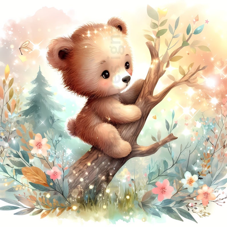 Cute Watercolor Spring Woodland Animals Clipart Bundle, 14 High Quality ...