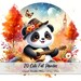 Cute Fall Pandas Clipart Bundle, Watercolor Panda Clip Art Images, High ...