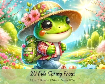 Cute Spring Squirrels Clipart Bundle, Watercolor Clip Art Images, 24 ...