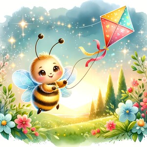 Cute Spring Bees Clipart Bundle, Watercolor Clip Art Images, 26 High ...