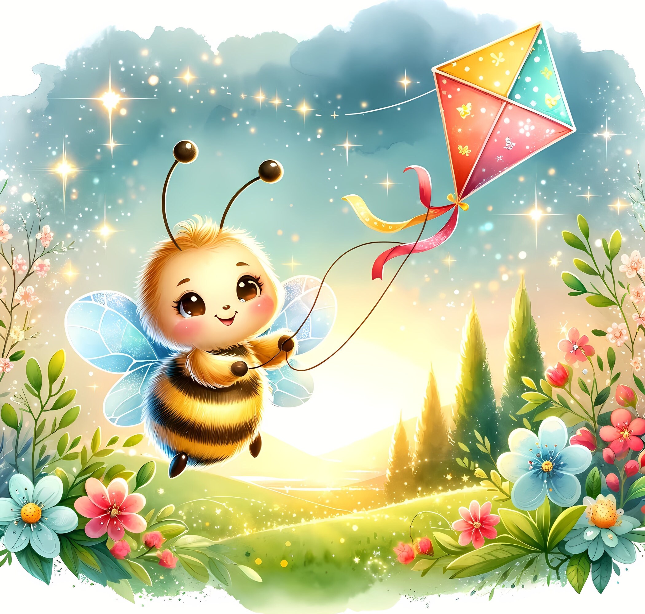 Cute Spring Bees Clipart Bundle, Watercolor Clip Art Images, 26 High ...