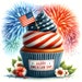 4th July Cupcakes Clipart Bundle, Watercolor Patriotic Files, High ...