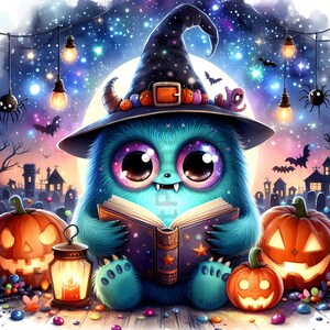 Cute Halloween Monsters Clipart Bundle, Watercolor Monsters Clip Art ...