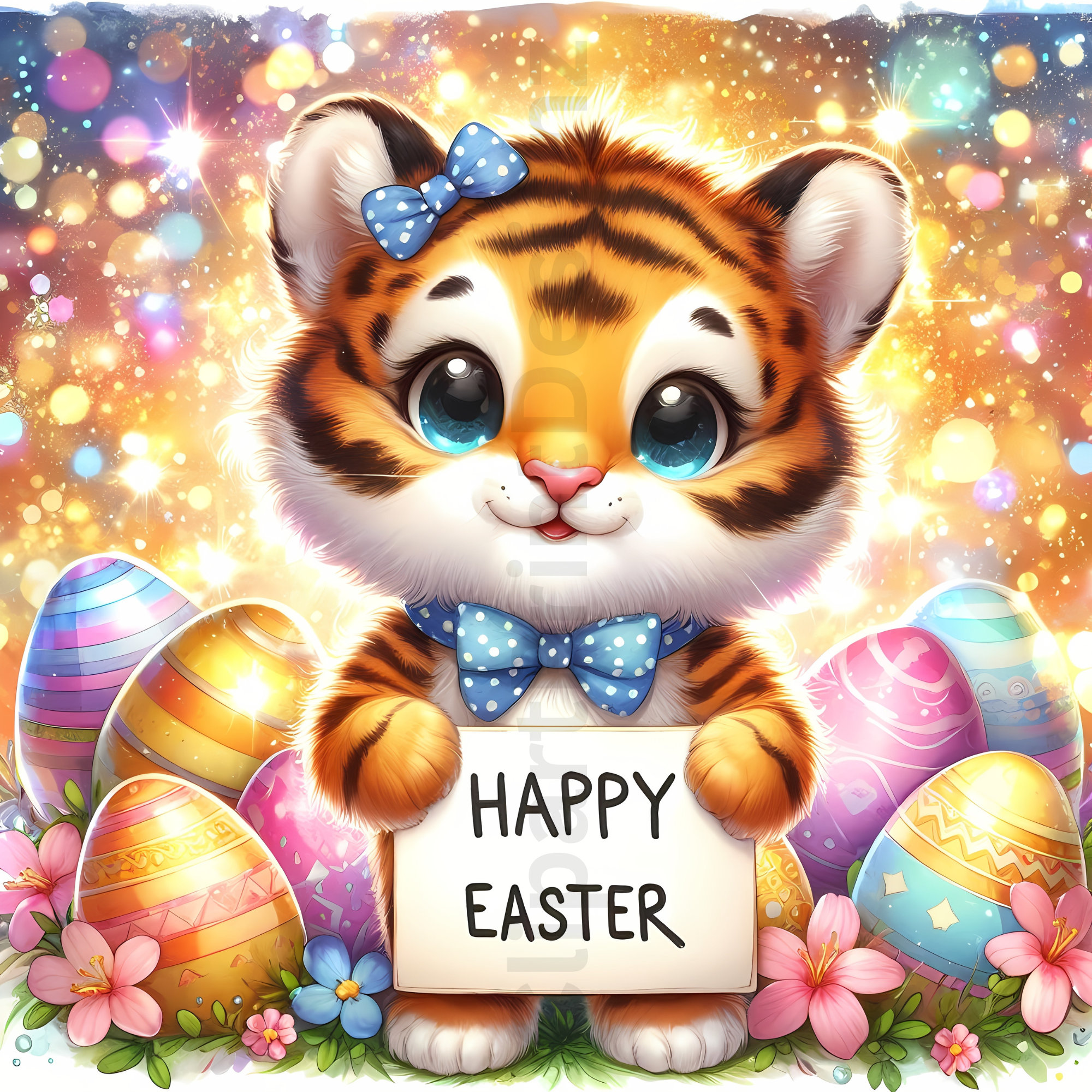 Cute Happy Easter Animals Clipart Bundle, Festive Watercolor Clip Art ...