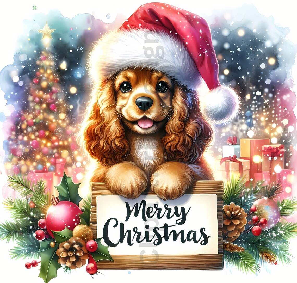 Cute Christmas Dog Breeds Clipart Bundle, Xmas Dogs Breed Clip Art ...