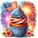 4th July Cupcakes Clipart Bundle, Watercolor Patriotic Files, High ...