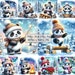 Cute Winter Panda Clipart Bundle, Festive Watercolor Clip Art Images ...